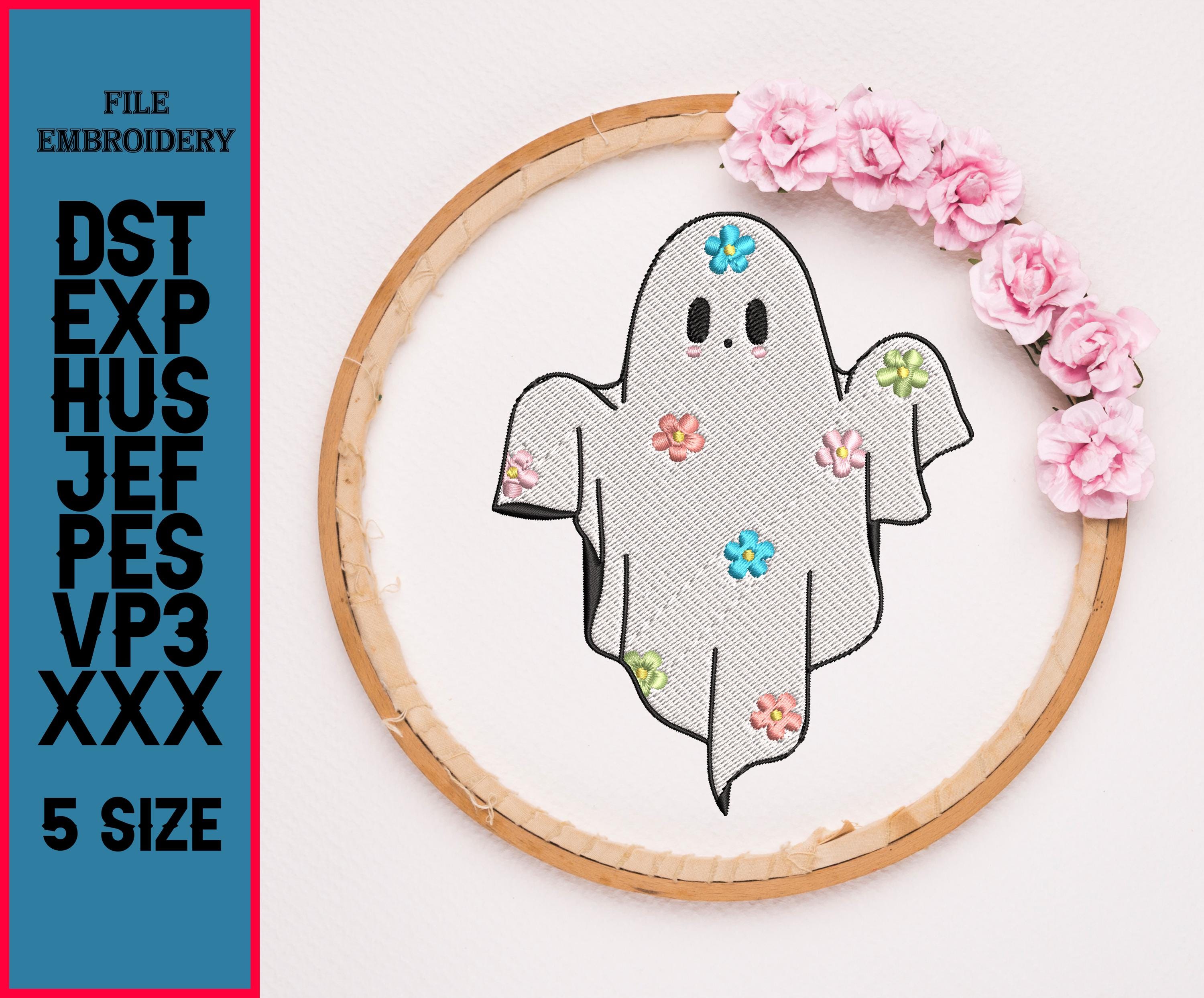 Ghost Embroidery Design, Cute Ghost Embroidery Halloween Embroidery ...