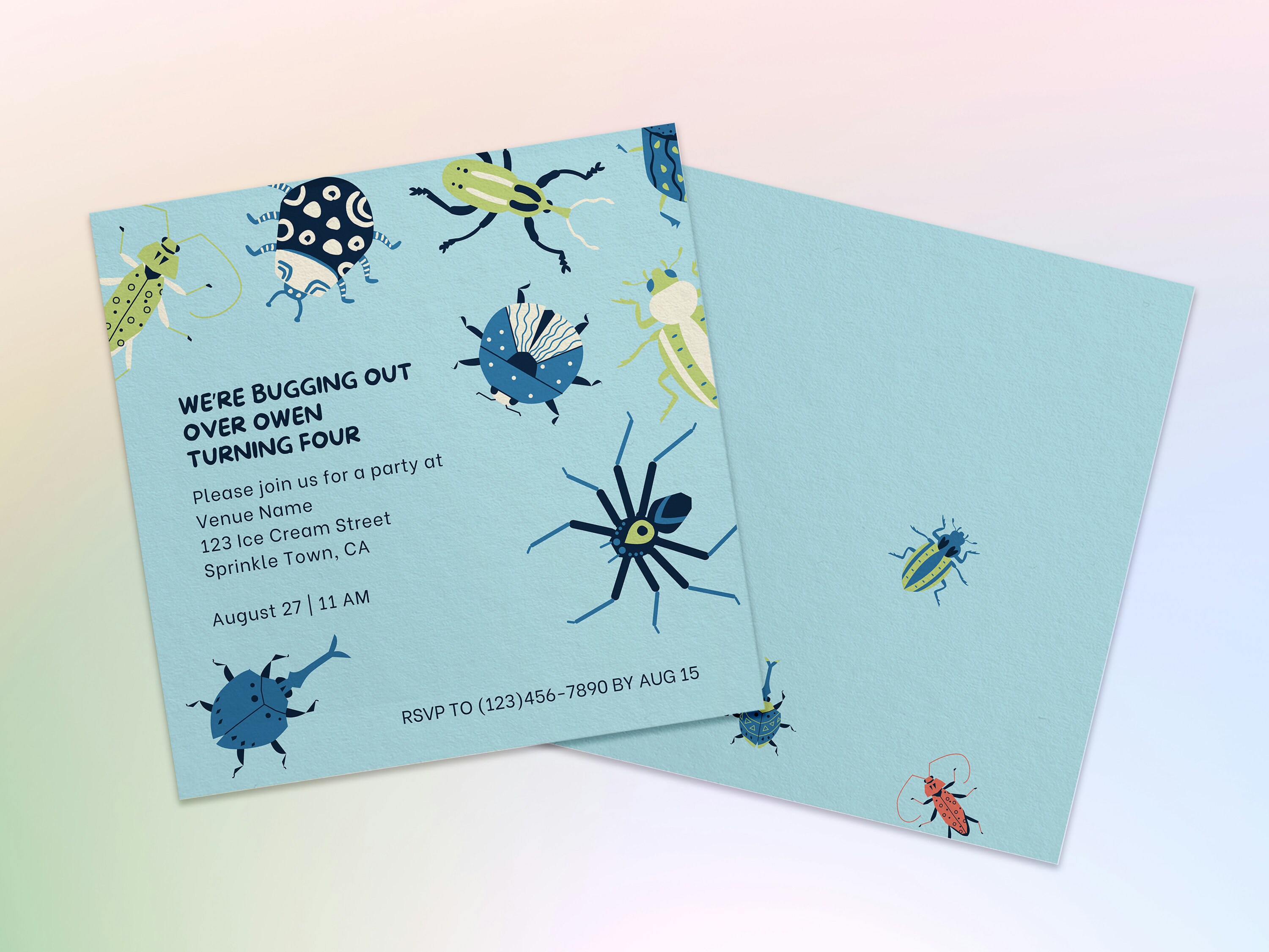 Bugged Out Birthday Invitation Editable Template, Instant Download - Etsy