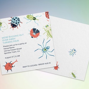 Bugged Out Birthday Invitation Editable Template, Instant Download - Etsy