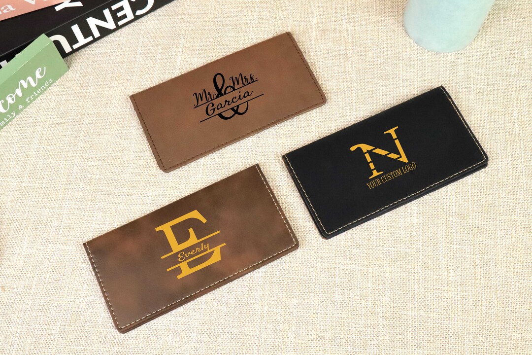 Personalized Checkbook Cover, Custom Engraved Checkbook Cover, Leather ...
