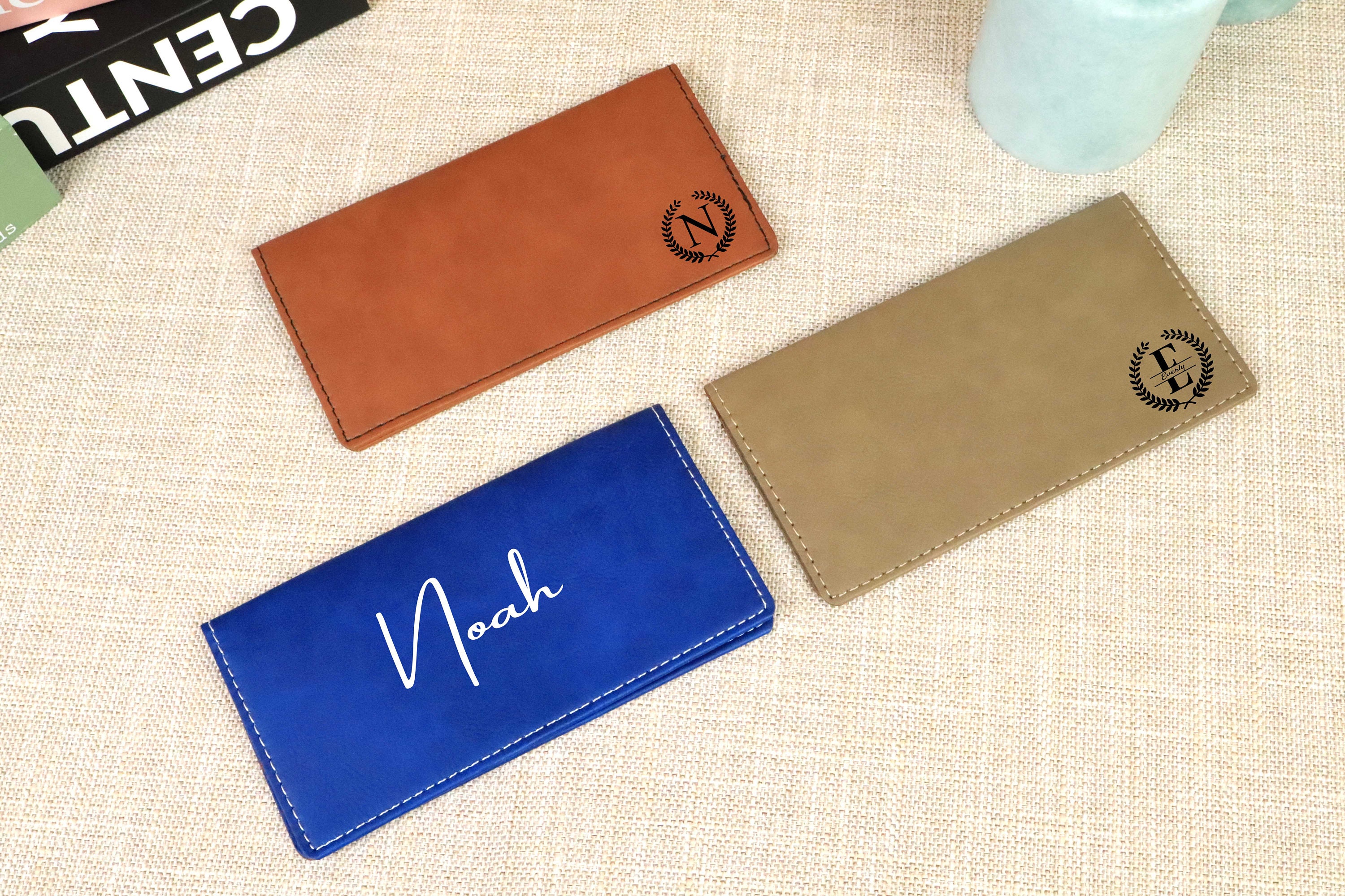 Personalized Checkbook Cover, Custom Engraved Checkbook Cover, Leather ...