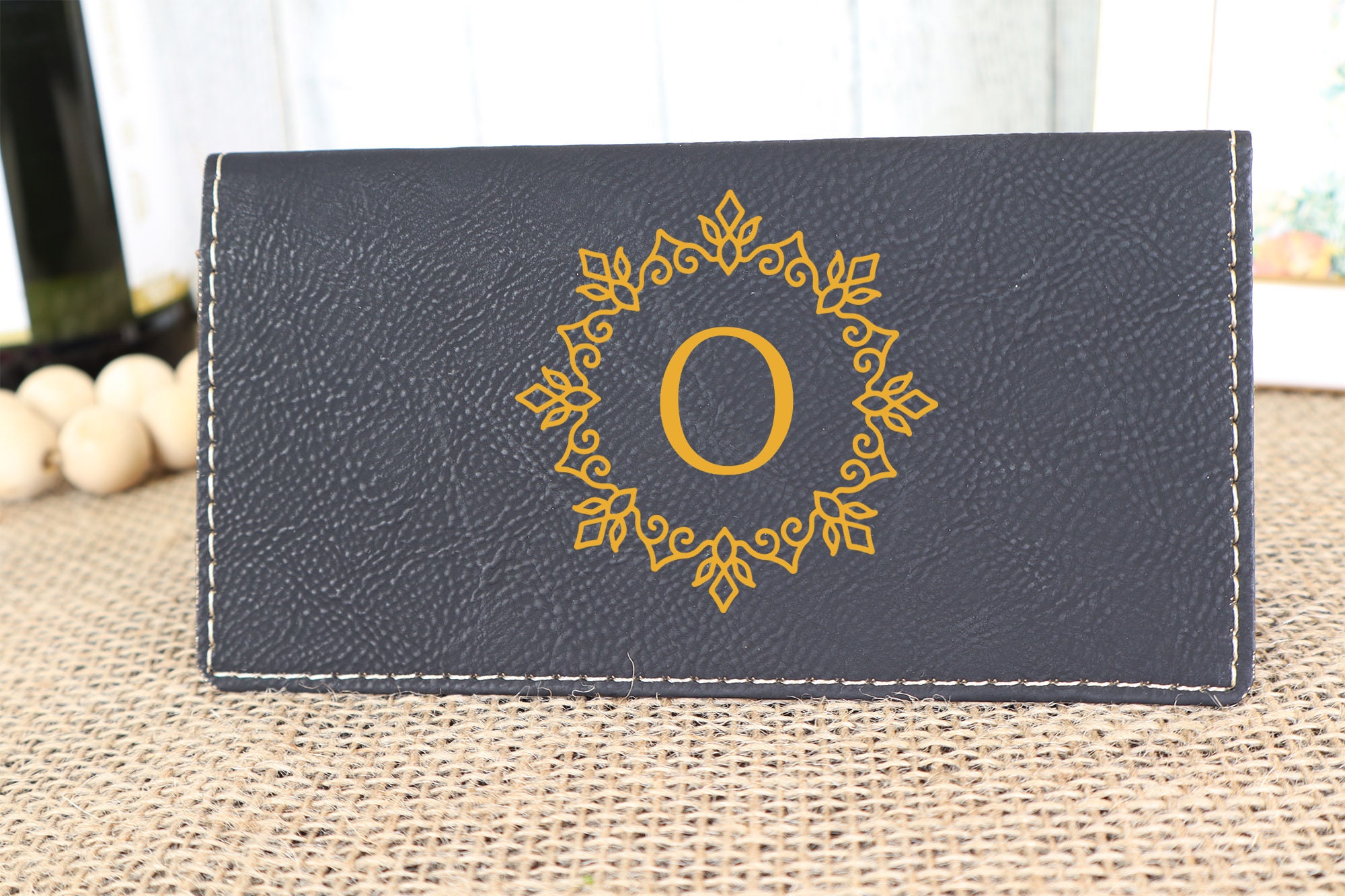 Personalized Checkbook Cover, Custom Engraved Checkbook Cover, Leather ...