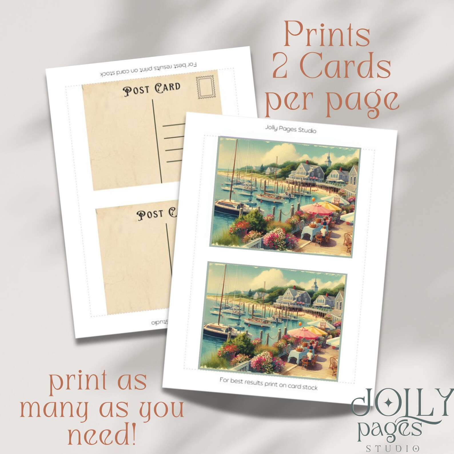 Coastal Summer Printable Postcards | Set of 16 Postcards | Instant ...