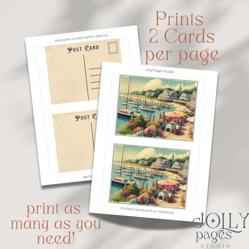 Coastal Summer Printable Postcards | Set of 16 Postcards | Instant ...