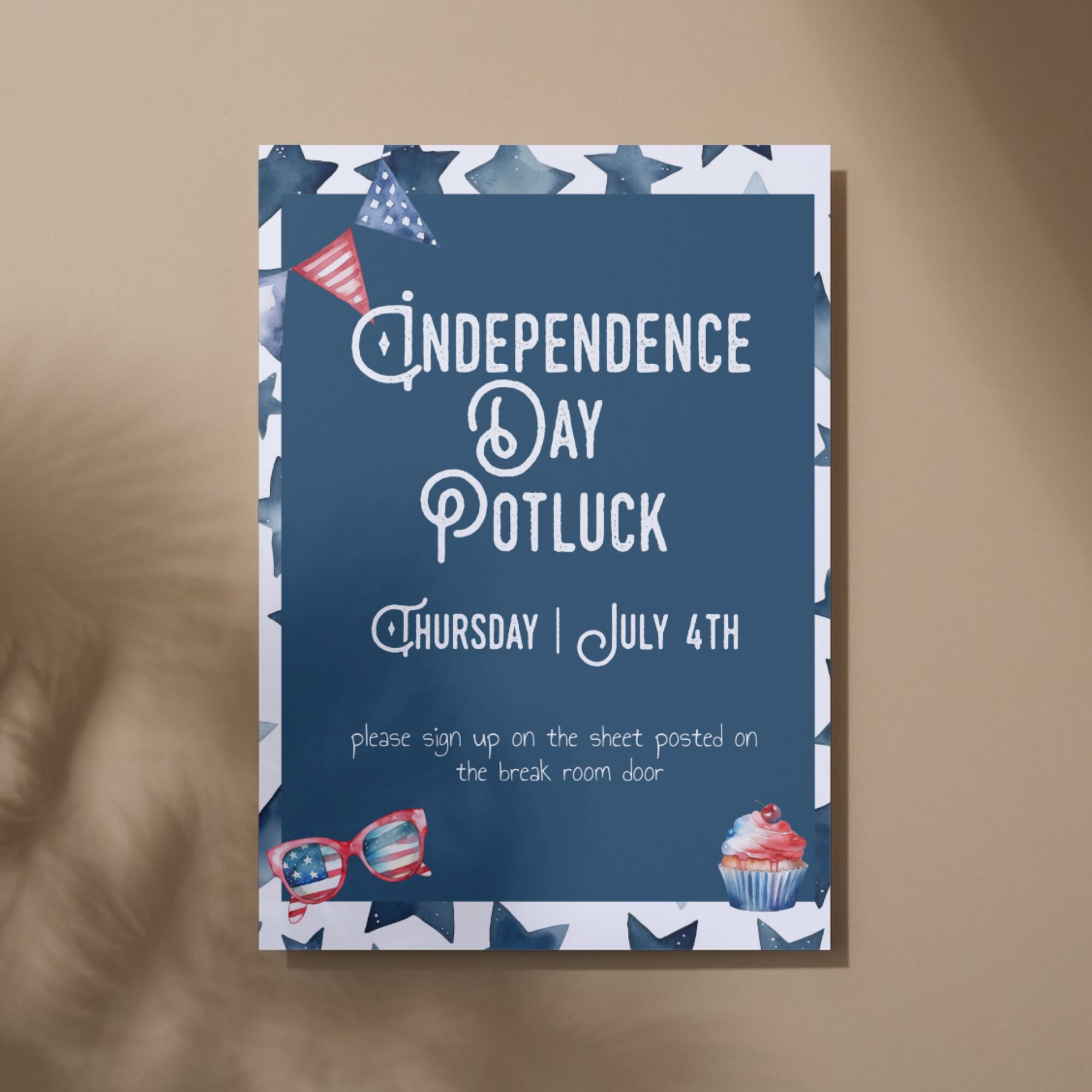 Independence Day Potluck Editable Flyer & Sign up Sheet | Fourth of ...