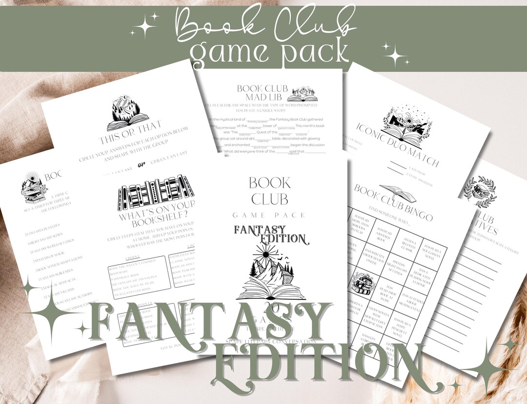 Fantasy Book Club Games: 20 Printable Icebreakers (PDF Download) - Etsy
