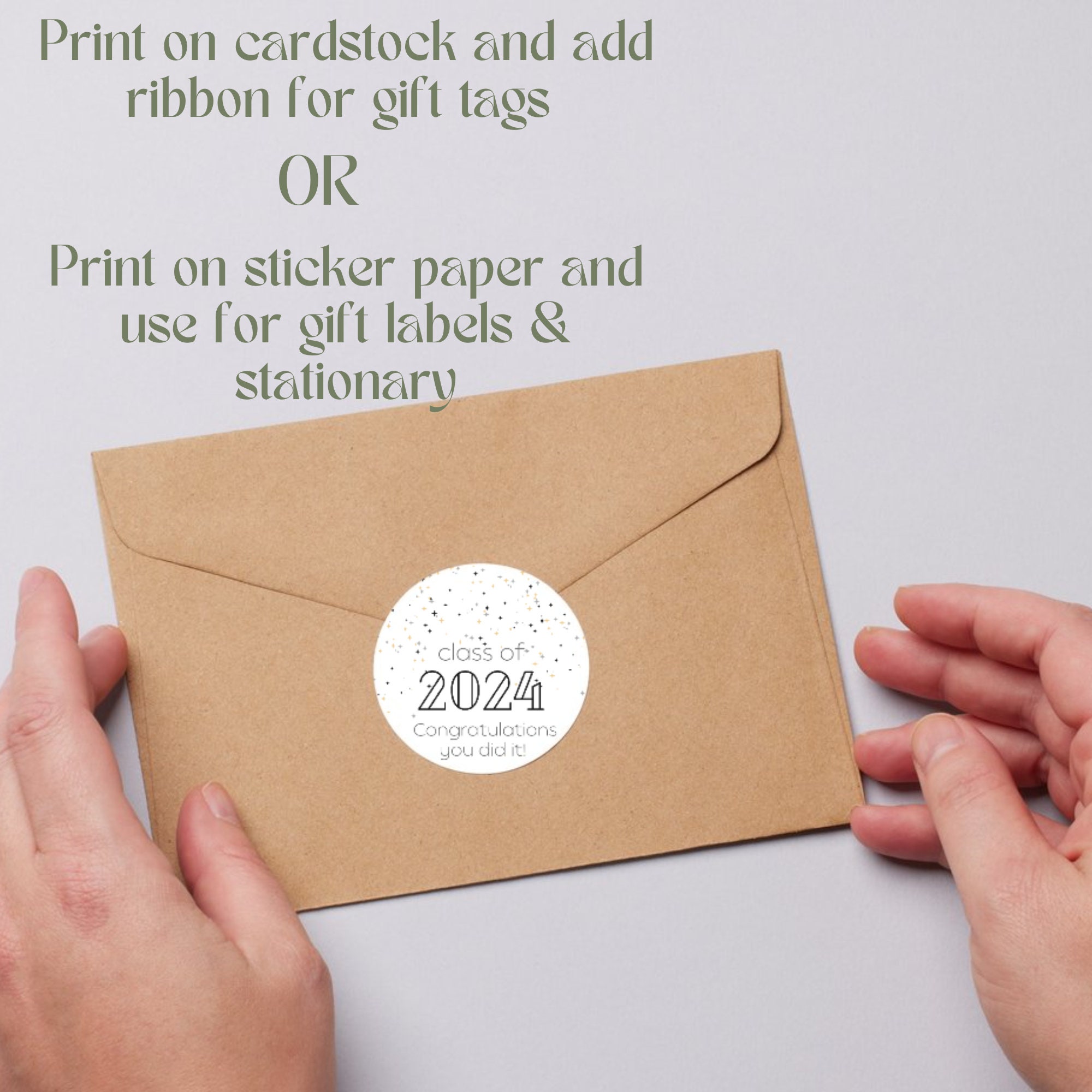 Class of 2024 Congratulations Printable Gift Tag Congrats Grad ...