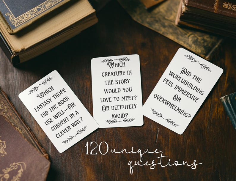 Fantasy Book Club Discussion Cards: 130 Printable Prompts (instant ...