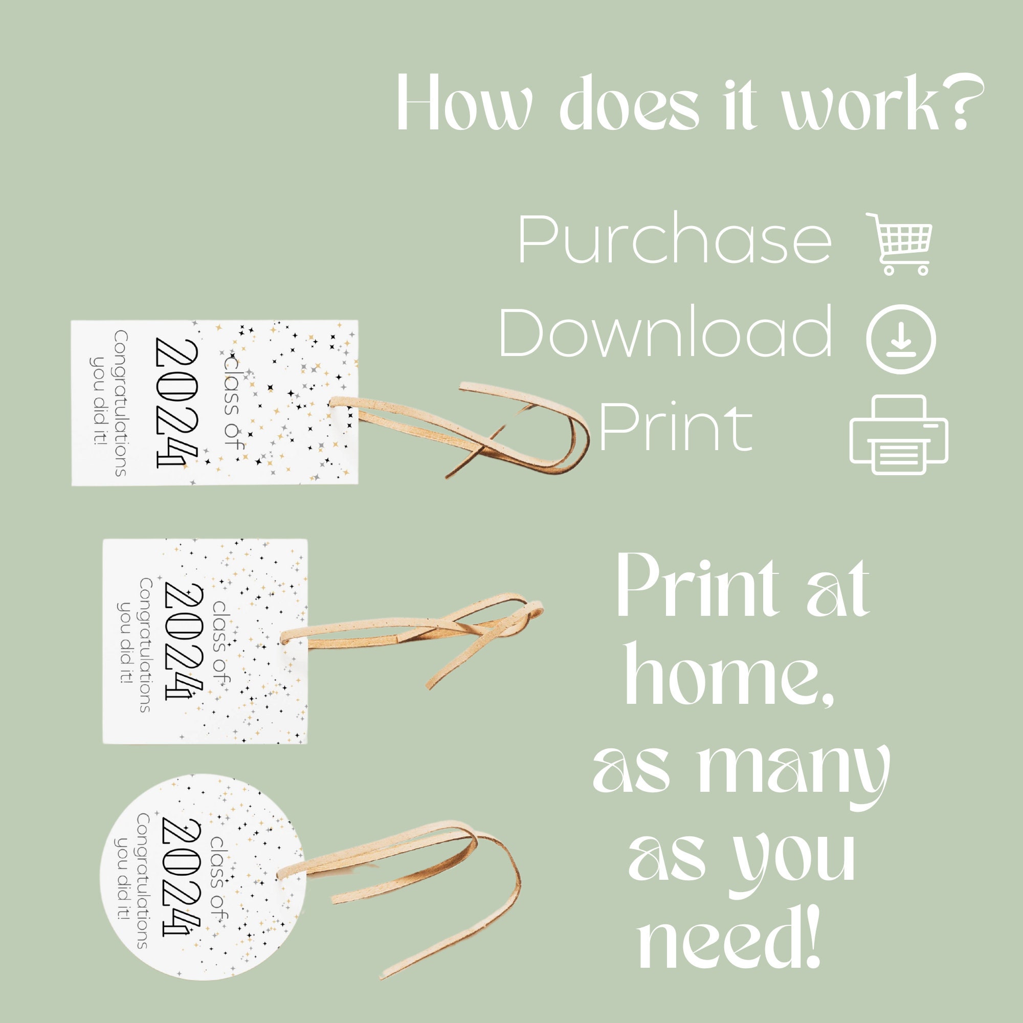 Class of 2024 Congratulations Printable Gift Tag Congrats Grad ...