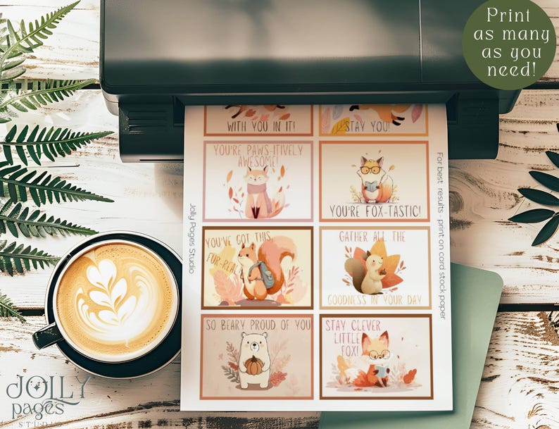 Autumn Animals Lunchbox Notes | Fall Critter Encouragement Cards | Cozy ...