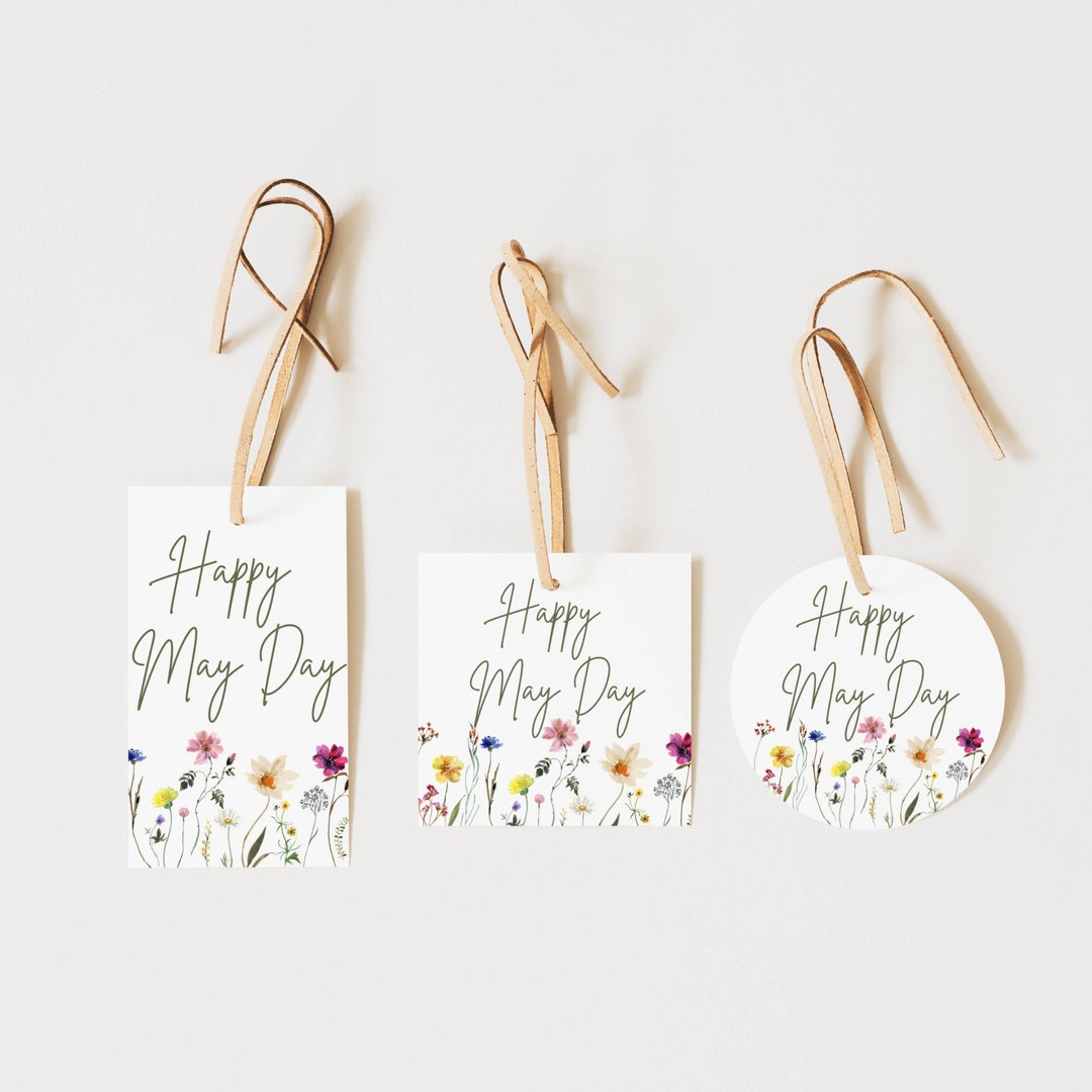 May Day Gift Tags: Floral Printable Basket Tags (digital Download) - Etsy