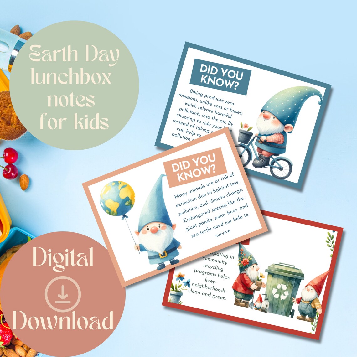 Earth Day Lunchbox Notes for Kids Earth Day Facts Science Facts for ...