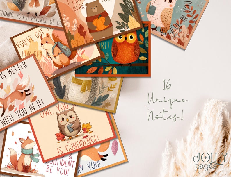 Autumn Animals Lunchbox Notes | Fall Critter Encouragement Cards | Cozy ...