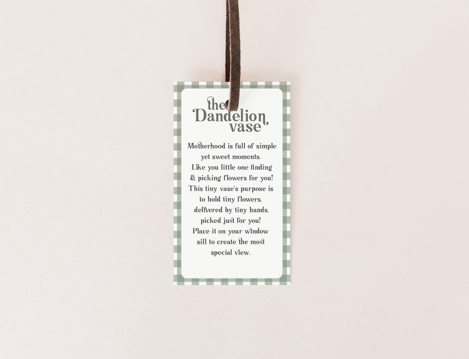 Editable Dandelion Vase Tag Template: Wildflower Gift for Mom ...