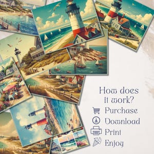 Coastal Summer Printable Postcards | Set of 16 Postcards | Instant ...