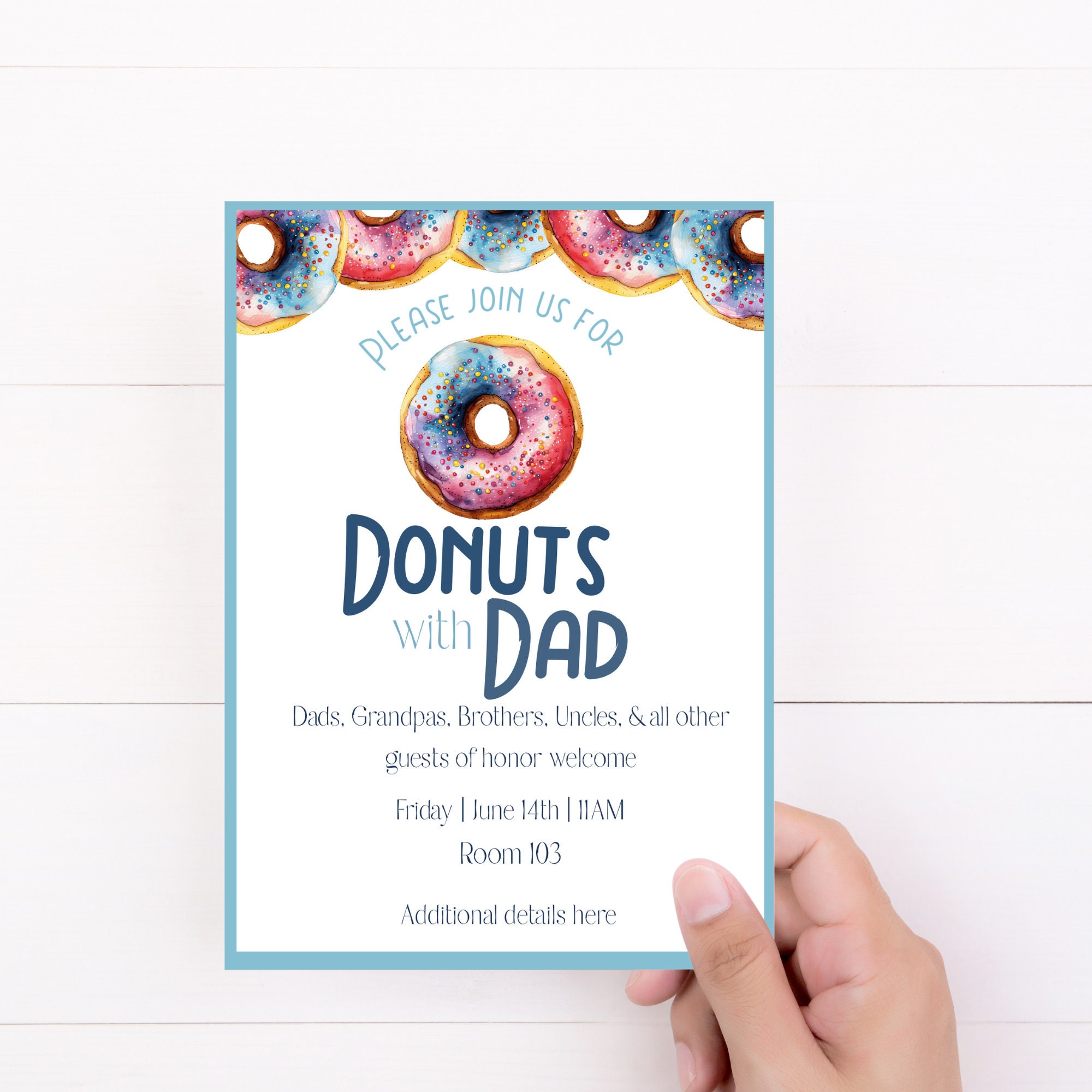 Title: Donuts With Dad Invitation and Flyer Editable Event Set Instant ...