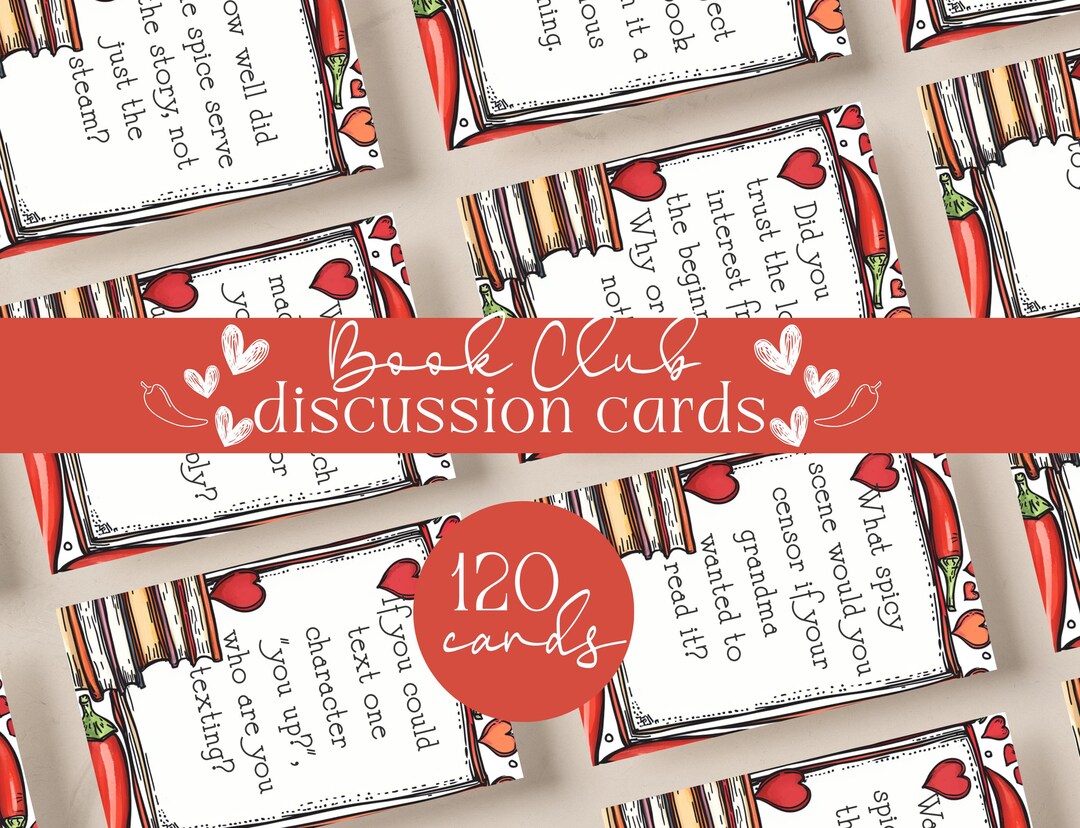 Spicy Romance Book Club Discussion Cards | Printable Conversation ...