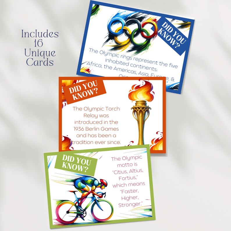 Summer Olympics 2024 Fun Fact Cards Lunchbox Notes for Kids Instant ...