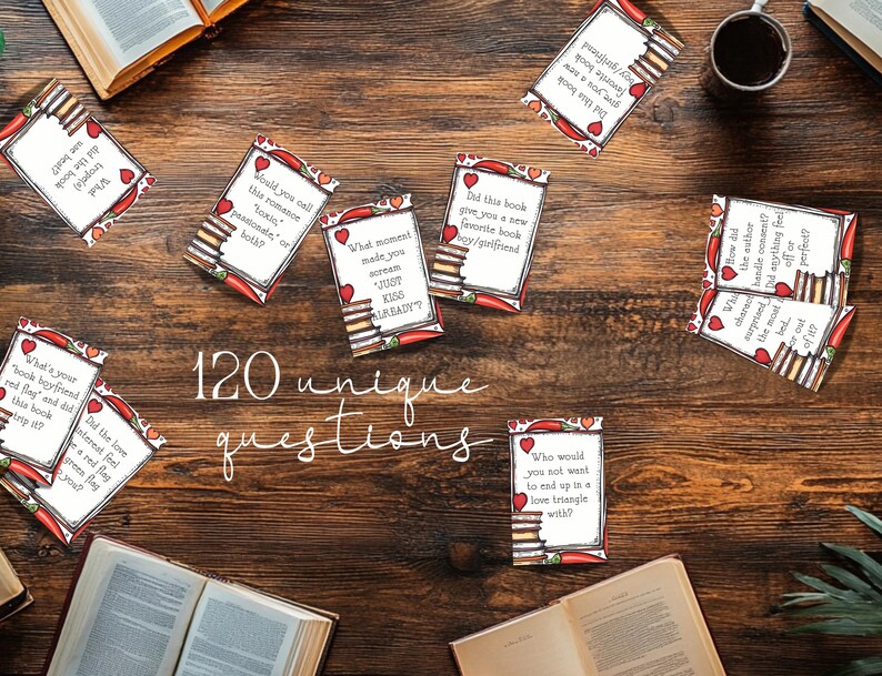 Spicy Romance Book Club Discussion Cards | Printable Conversation ...