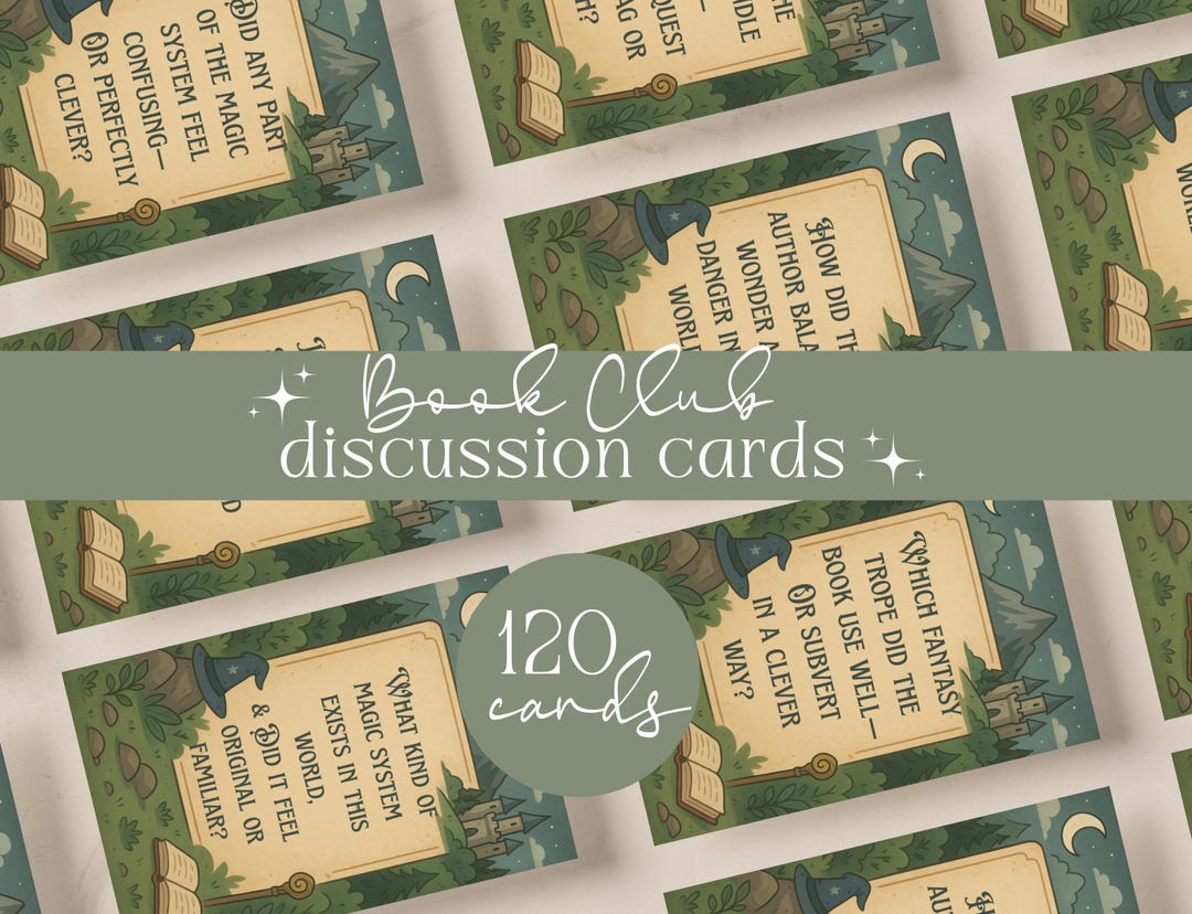 Fantasy Book Club Discussion Cards: 130 Printable Prompts (instant ...