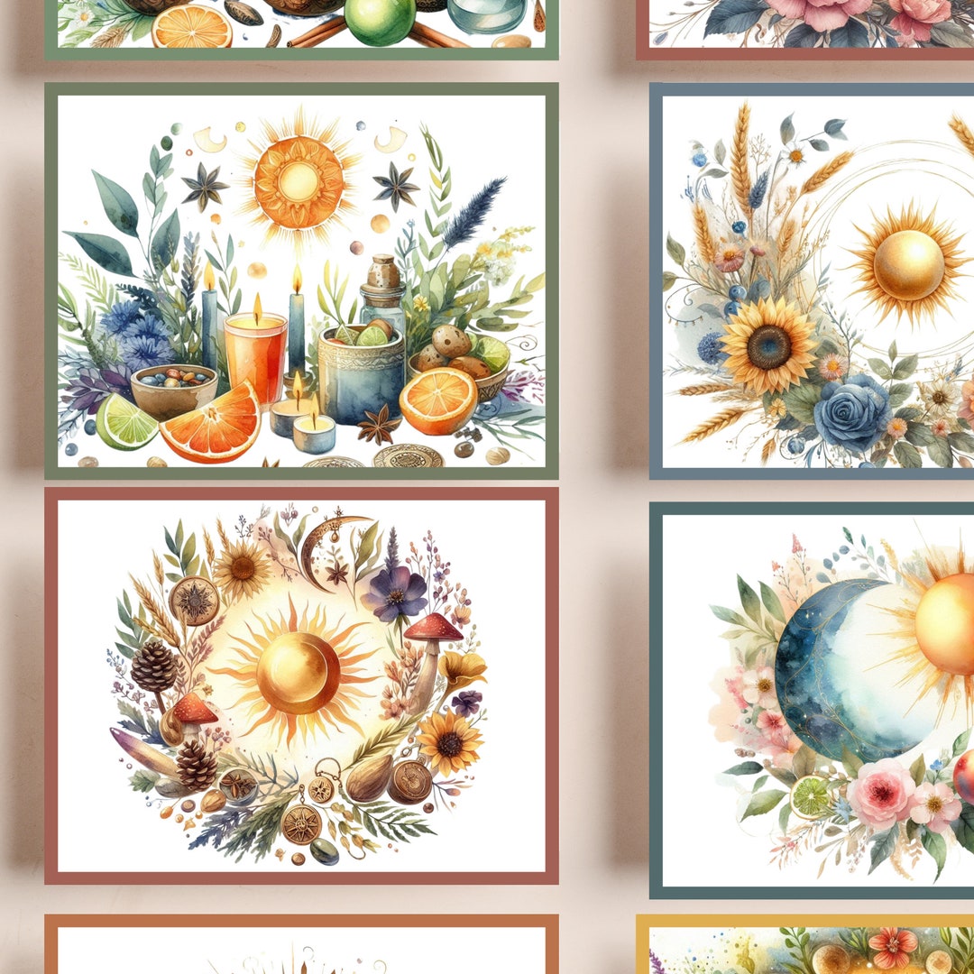 Summer Solstice Printable Postcards | Set of 18 Postcards | Printable ...