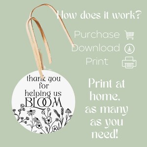 Teacher Appreciation Gift Tags: Wildflower Bloom, Thank You (digital ...