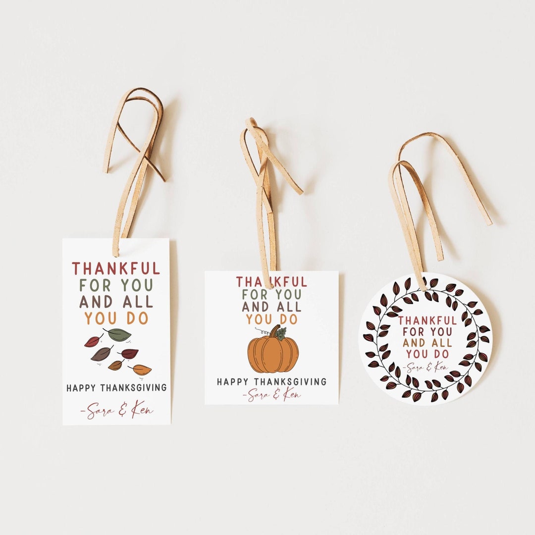 Editable Thanksgiving Gift Tags: Autumn Pumpkin Favor (digital Download ...