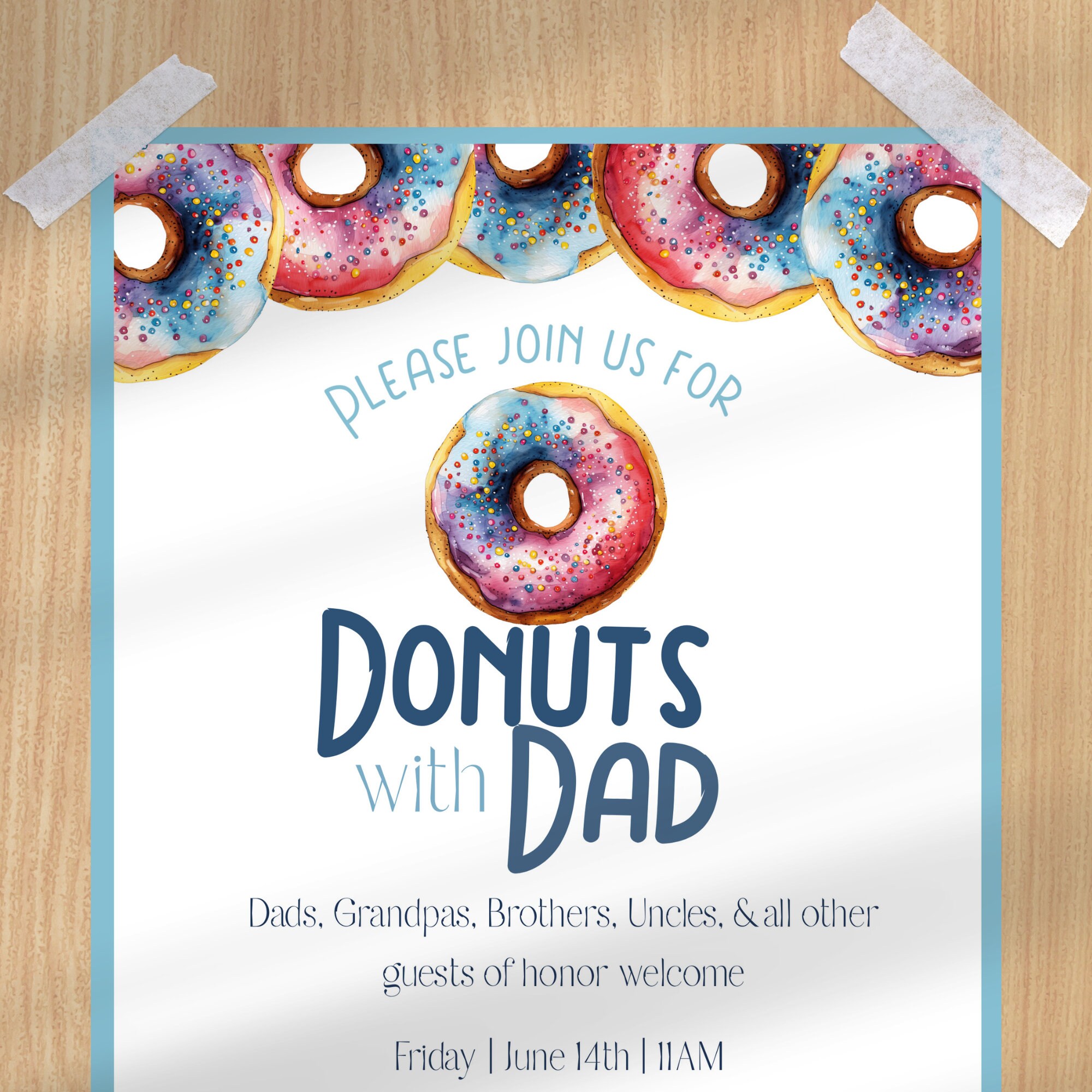 Title: Donuts With Dad Invitation and Flyer Editable Event Set Instant ...