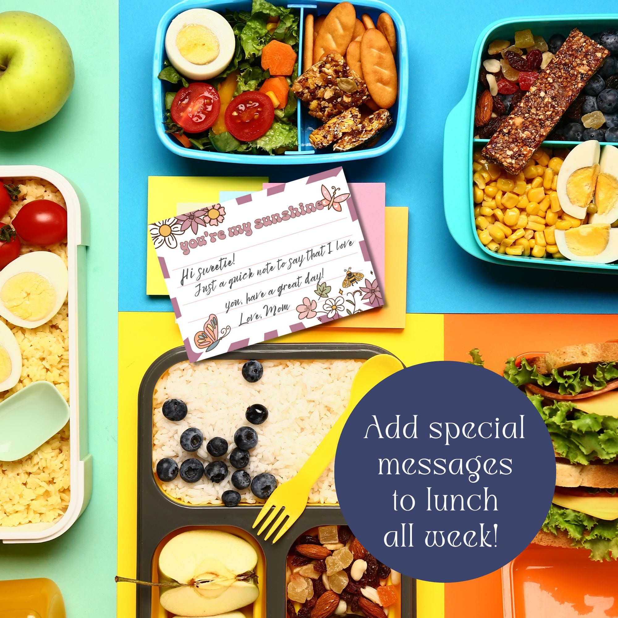 Printable Lunch Box Notes | Back to School | Retro Cute Notes for Kids ...