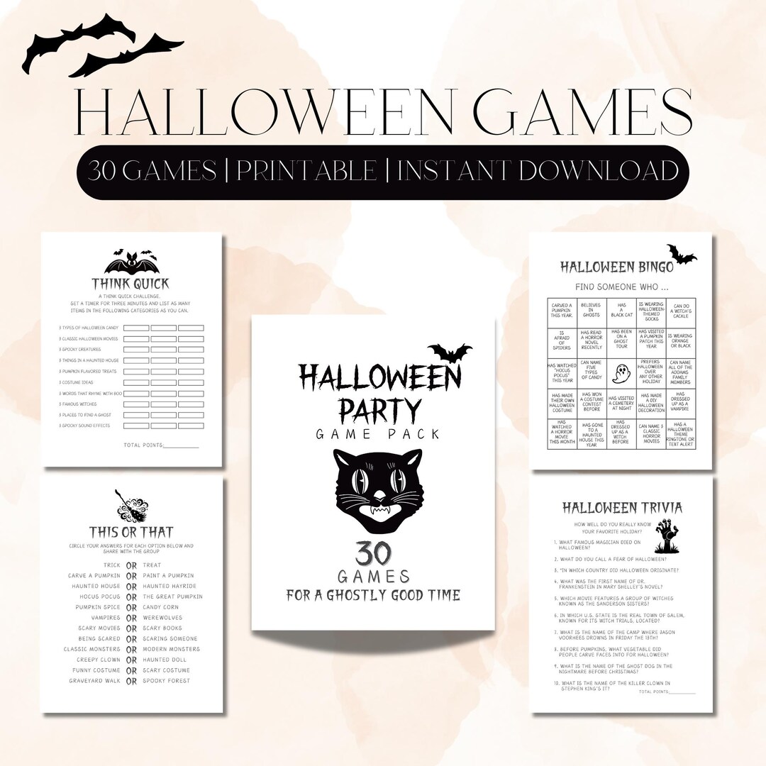 Halloween Party Games Ultimate Spooky Set! | 30 Printable Games for All ...