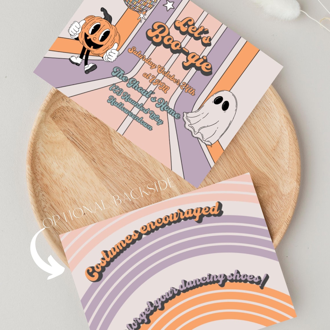 Retro Groovy Halloween Party Invitation: Disco Ghost (editable Template ...