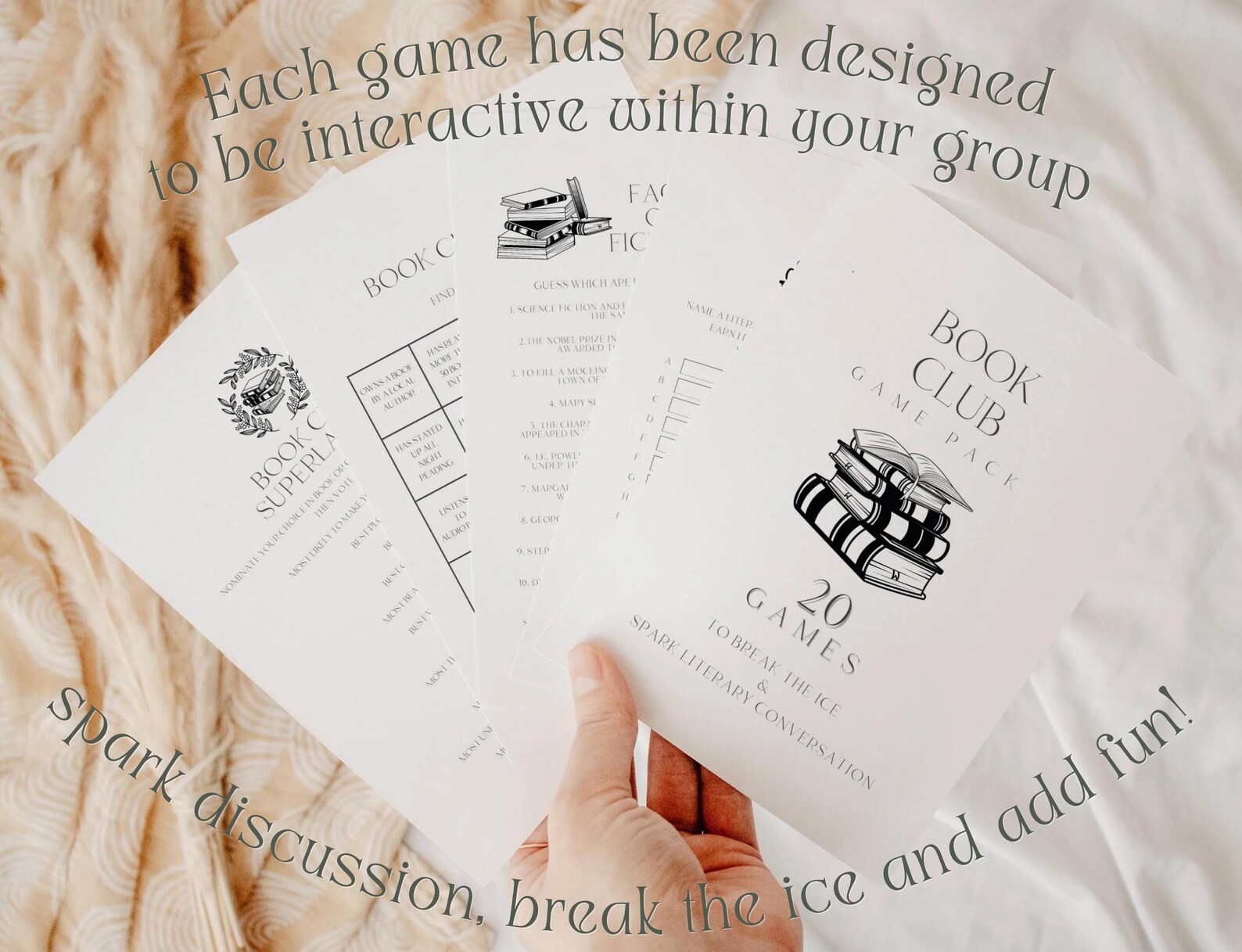 Book Club Games: 20 Printable Ice Breakers (PDF Download) - Etsy