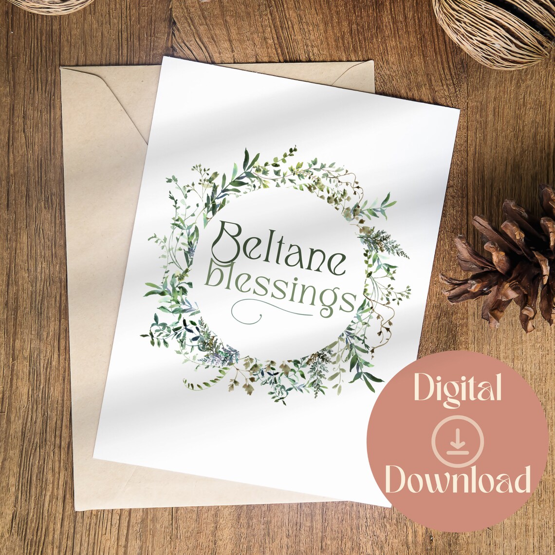 Beltane Printable Greeting Card With Digital Version and Gift Tag ...