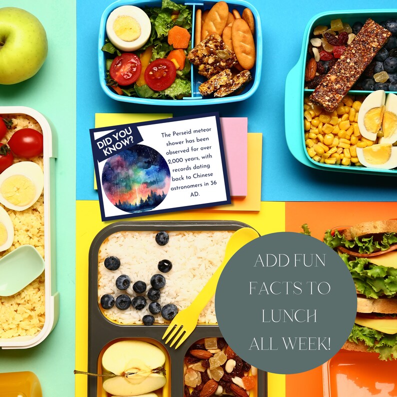Printable Lunch Box Notes | Back to School | Meteor Shower Facts for ...
