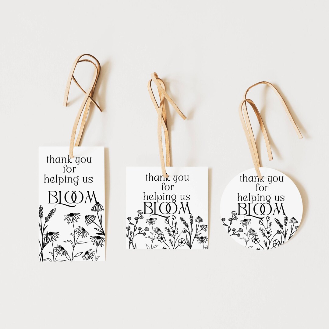 Teacher Appreciation Gift Tags: Wildflower Bloom, Thank You (digital ...