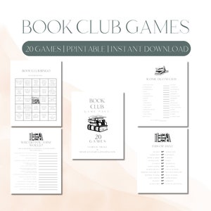 Book Club Games Set of 20 Printable Games Book Club Meeting Ice ...