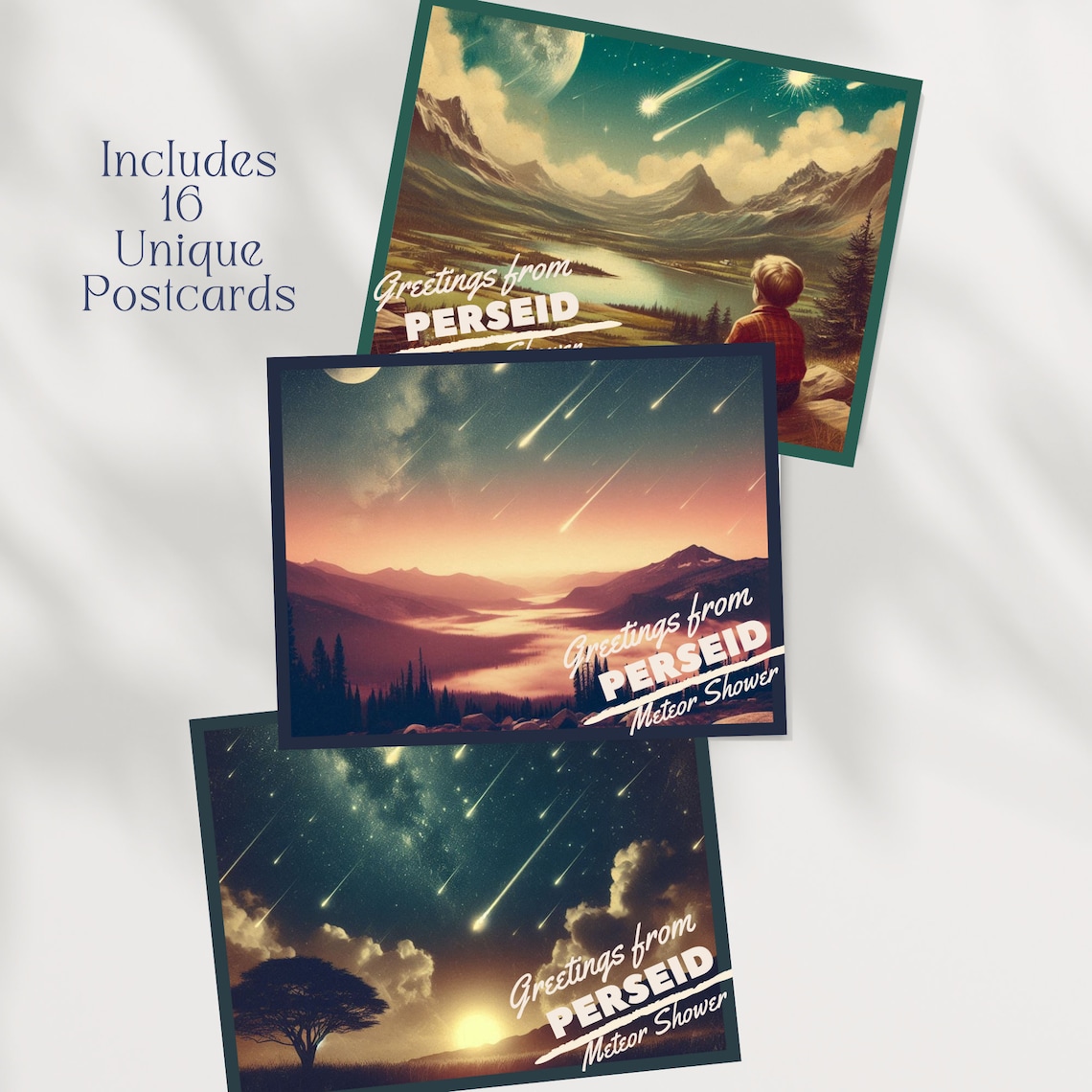 Perseid Meteor Shower Postcards | Vintage Astronomy | Shooting Stars ...