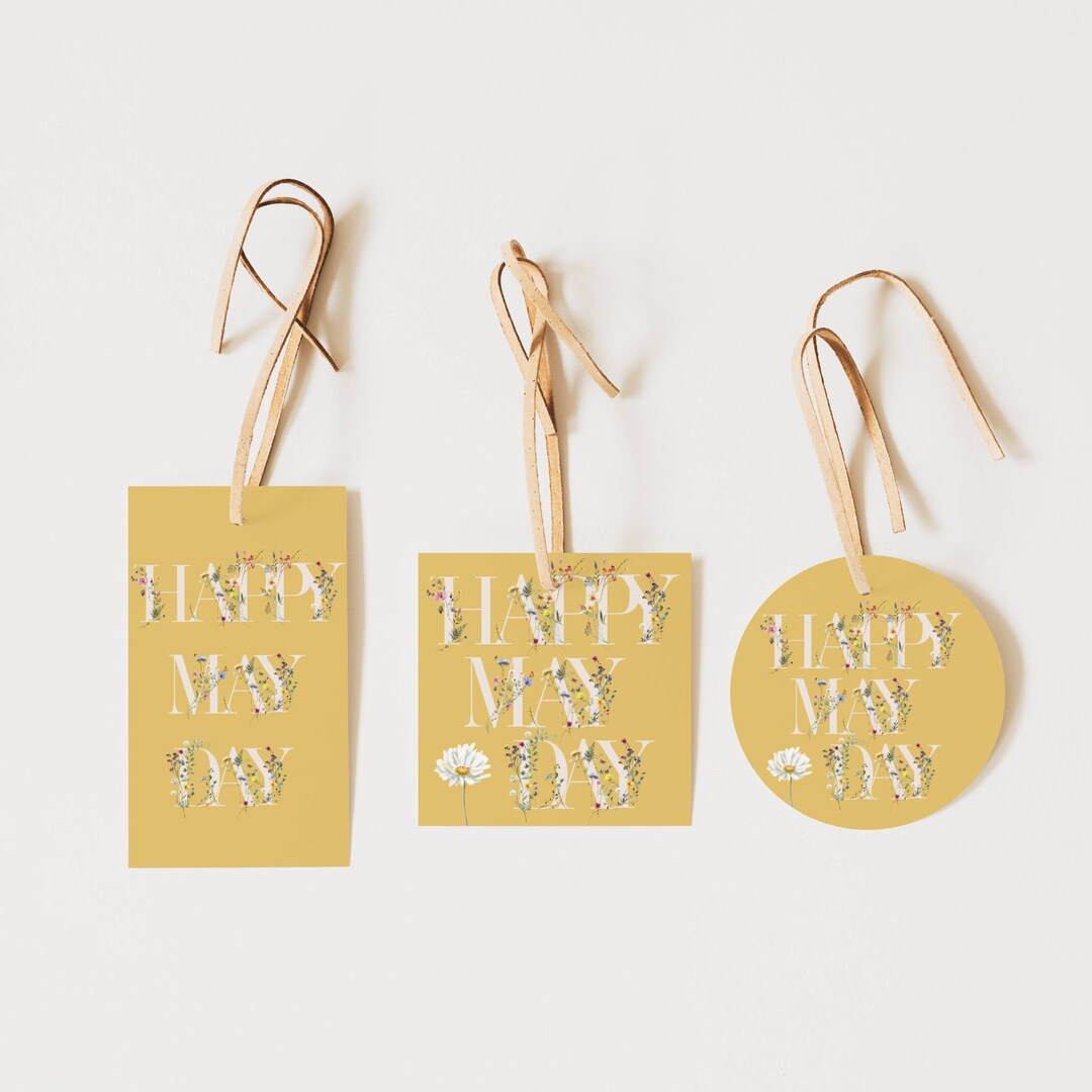 May Day Printable Gift Tags | Square Gift Tags | May Day Basket Tag ...
