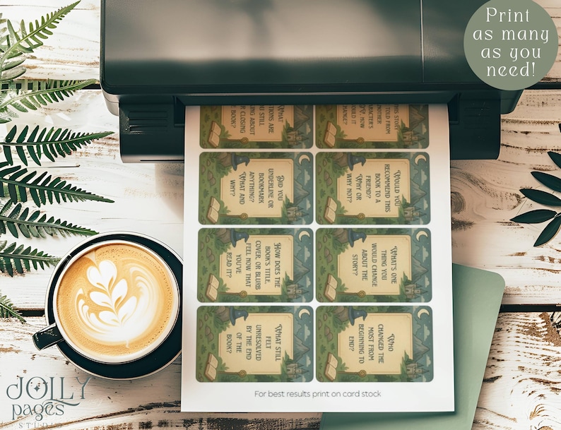Fantasy Book Club Discussion Cards: 130 Printable Prompts (instant ...