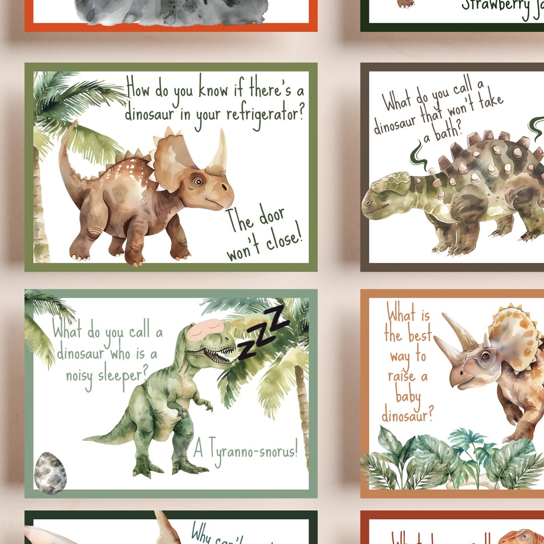 Printable Lunch Box Notes | Back to School | Dinosaur Jokes for Kids ...