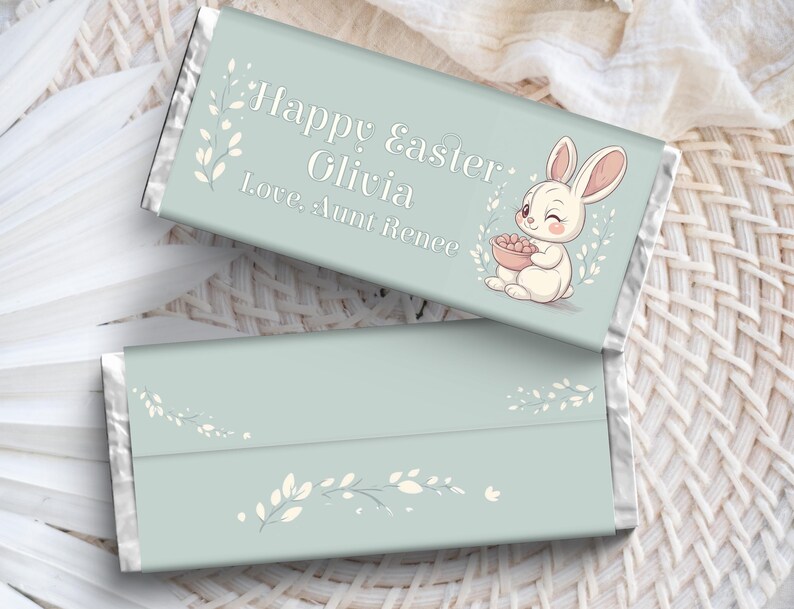 Editable Easter Chocolate Bar Wrapper Template | Printable Candy Label ...