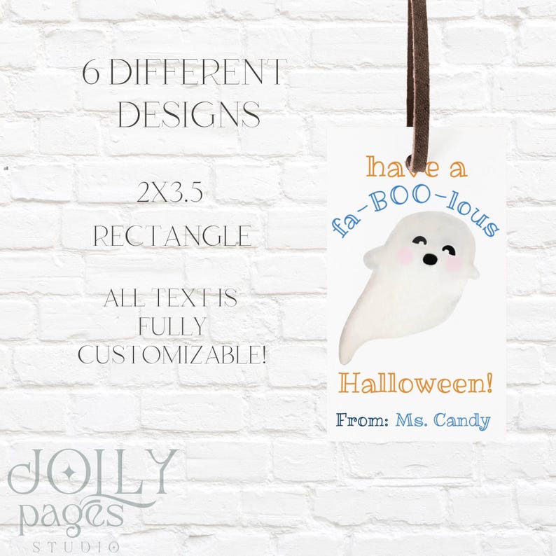 Halloween Gift Tag Templates | 6 Unique Watercolor Hand Painted Designs ...