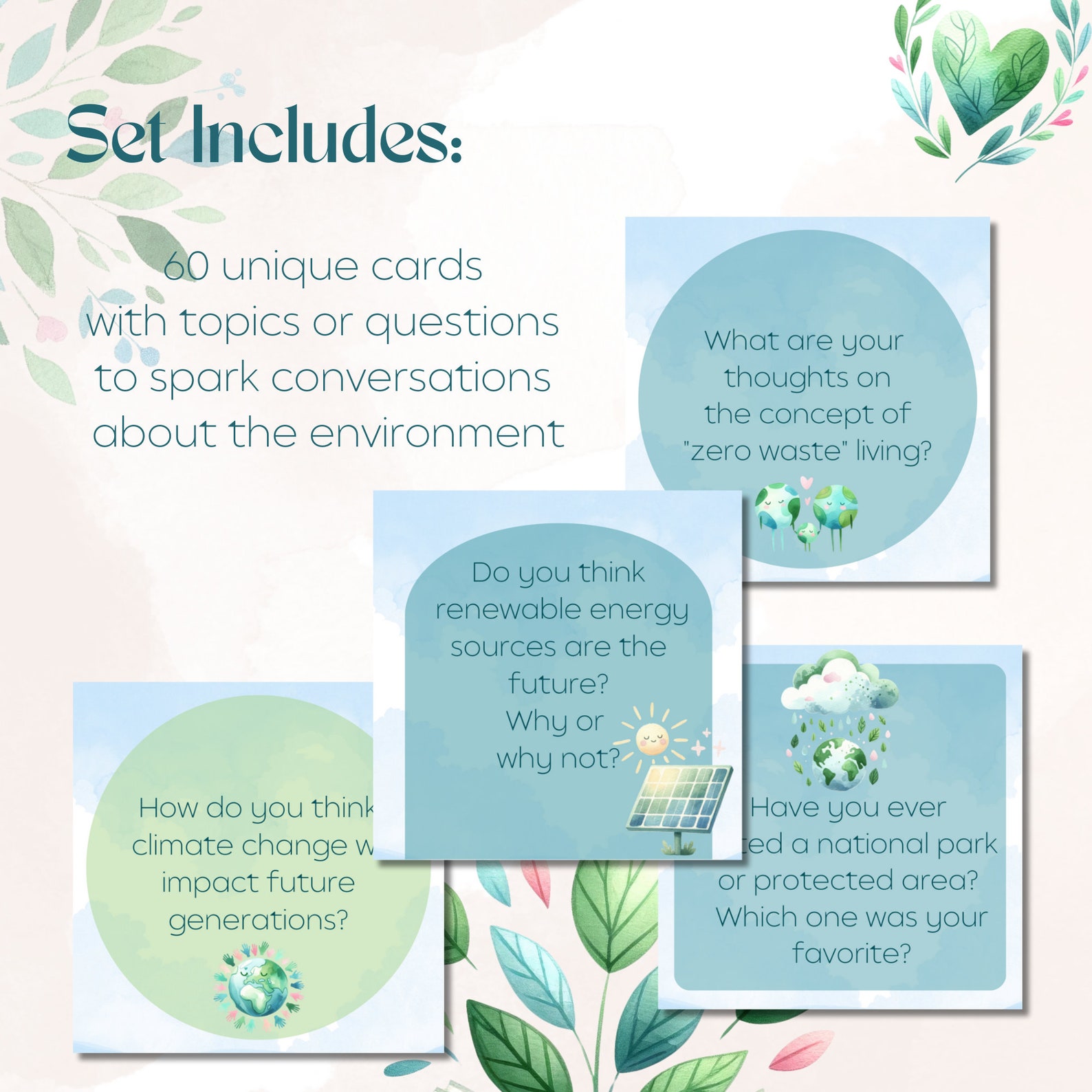 Printable Conversation Cards | Earth Day Discussion Starters ...
