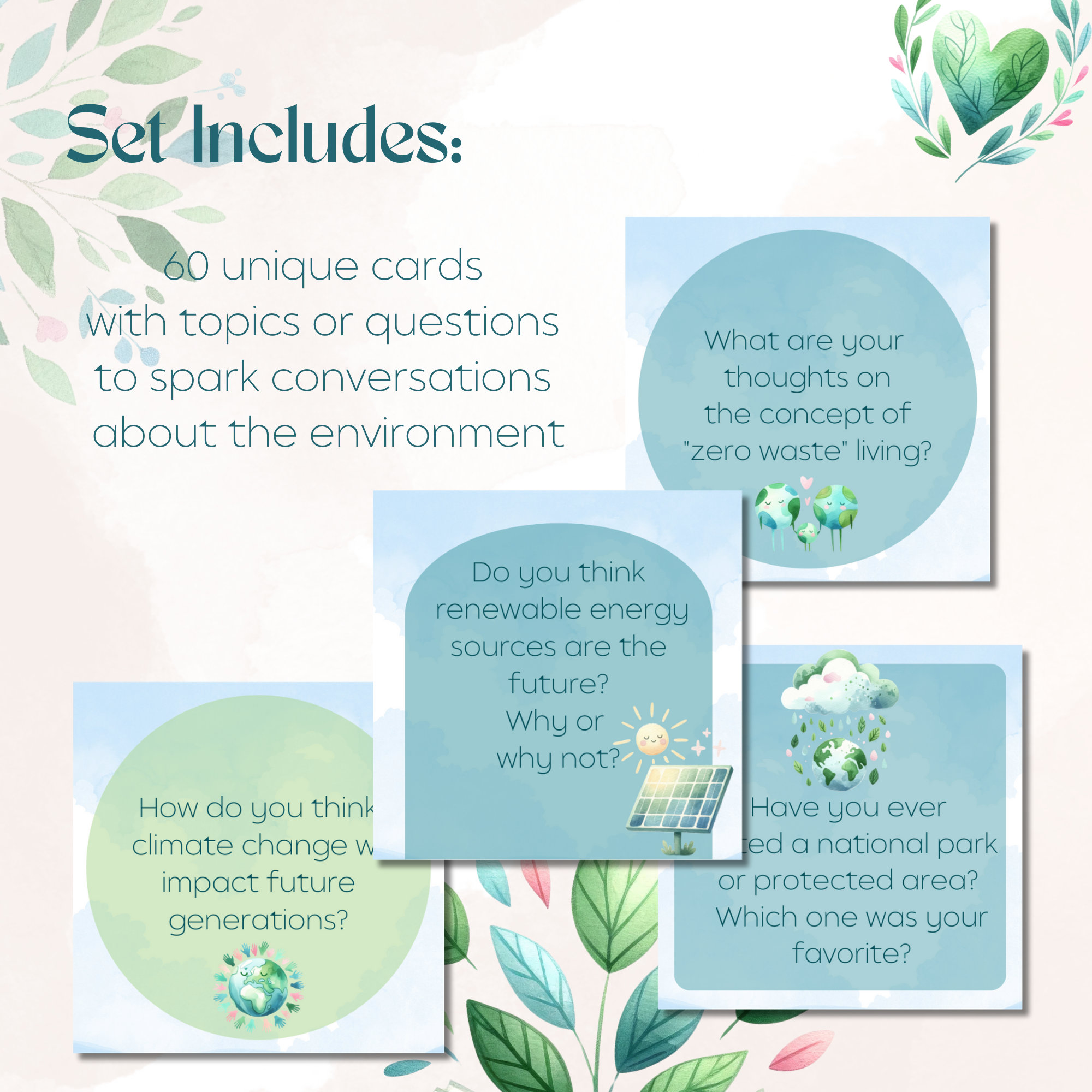 Printable Conversation Cards | Earth Day Discussion Starters ...