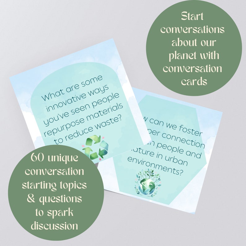 Printable Conversation Cards | Earth Day Discussion Starters ...