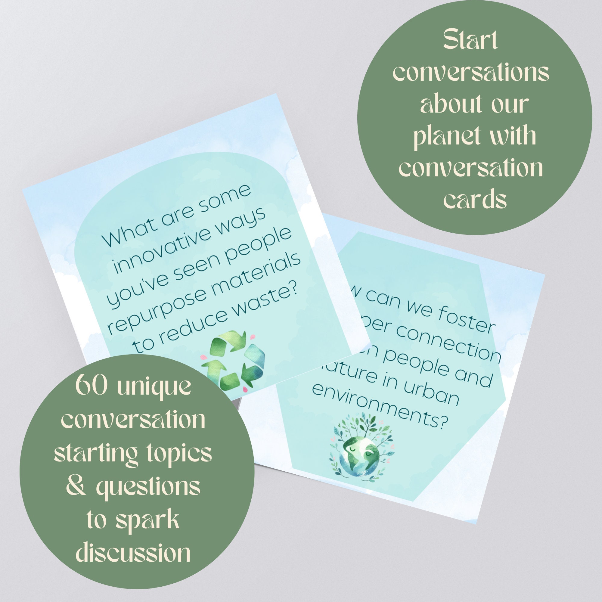 Printable Conversation Cards | Earth Day Discussion Starters ...