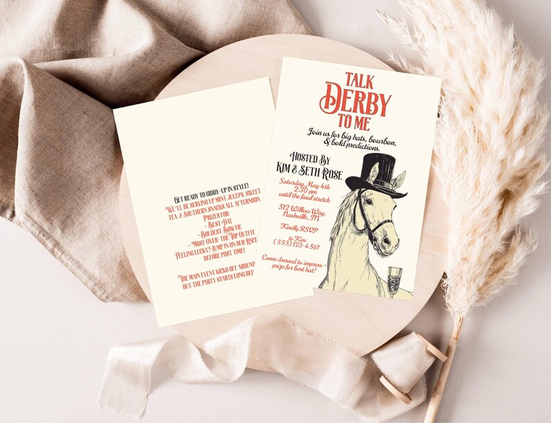 Printable Derby Party Invitation | "talk Derby to Me" Horse Racing ...