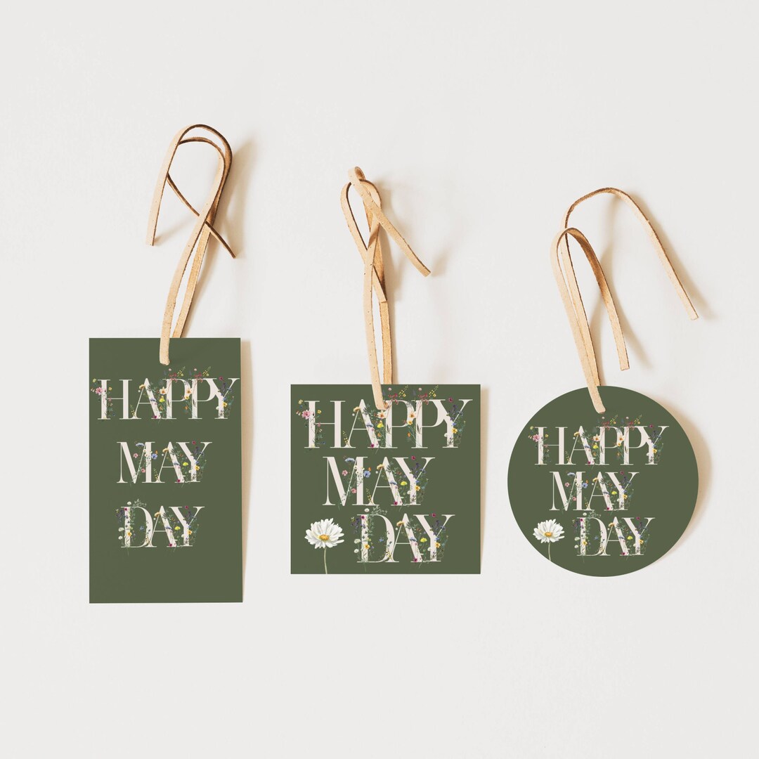 May Day Floral Gift Tags: Printable Basket Hang Tags (PDF) - Etsy