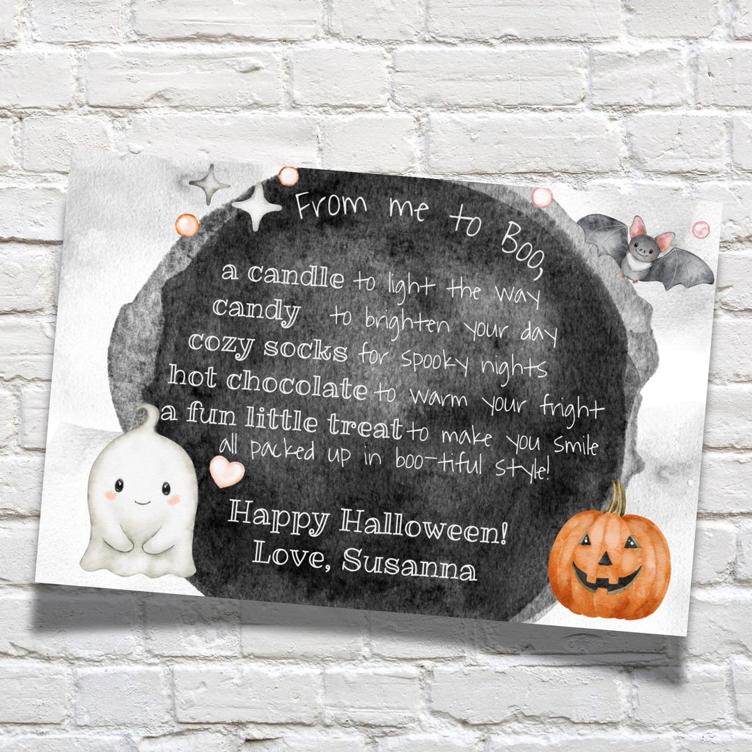 Boo Basket Tag Editable and Printable Template | Halloween Gift Basket ...