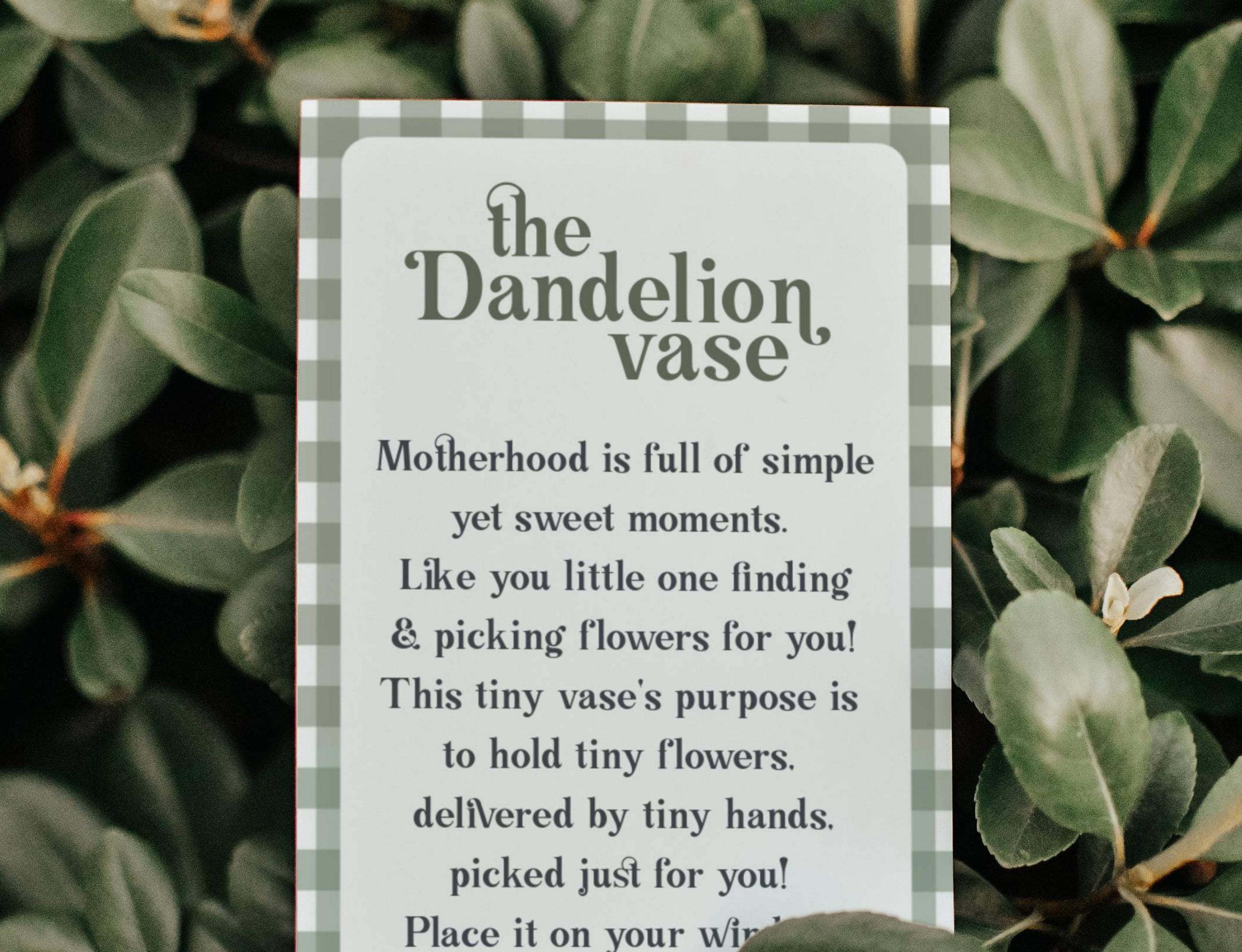 Editable Dandelion Vase Tag Template: Wildflower Gift for Mom ...